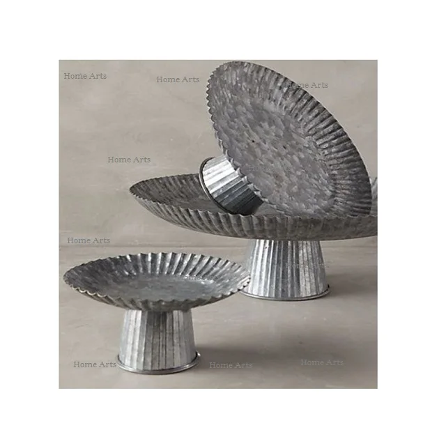 Set of 3 Galvanized Cake Dates Stand With Bestest Quality Round Shape ...