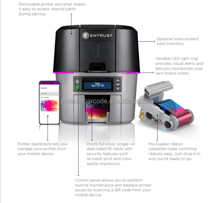 ID Card Printer DS3 - Efficient Single and Dual Sided Printing