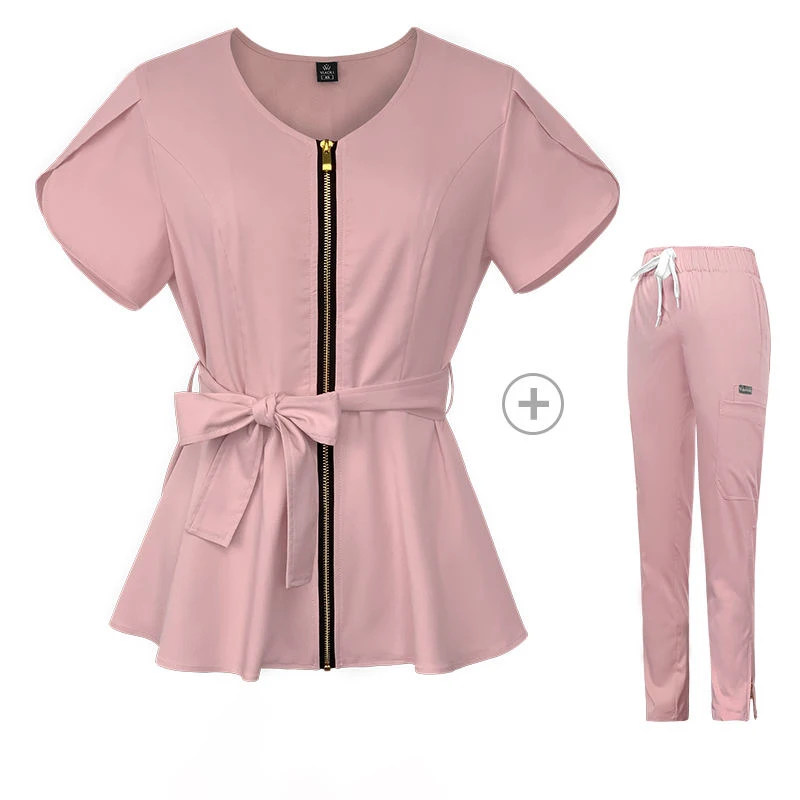 Medical Uniform Women Nursing Scrub Sets Stretch Short Sleeve Medical ...