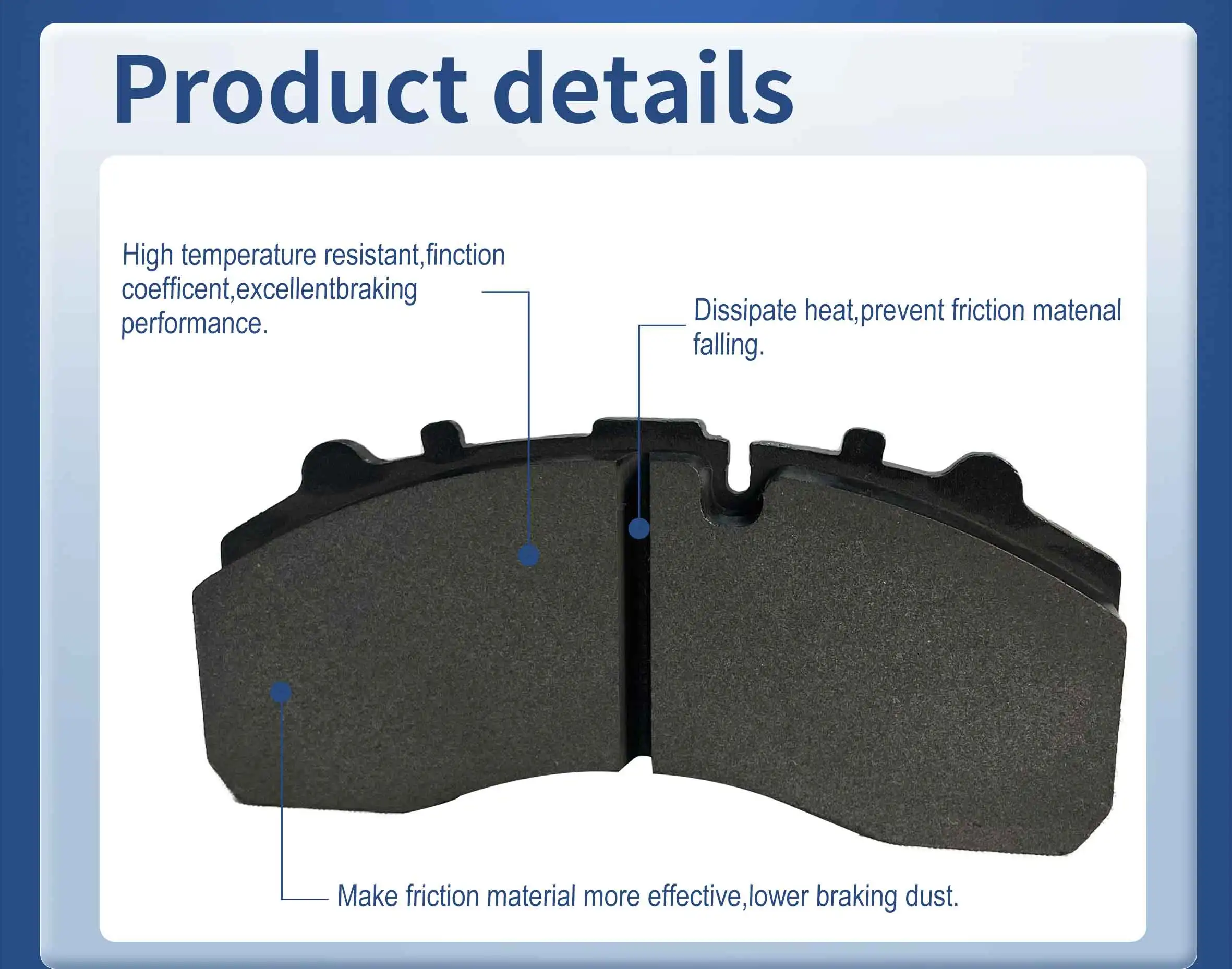 High Quality Heavy Duty Truck Parts Disc Brake Pad WVA 29087 29162 for ...