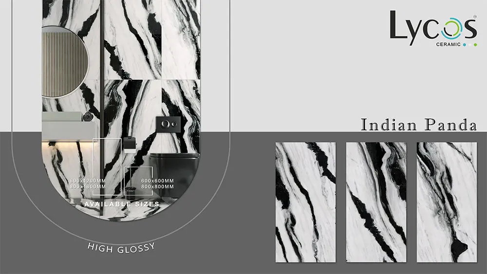 Modern Floor Tile 600x1200mm Indian Panda Glazed Vitrified Tiles Indoor ...
