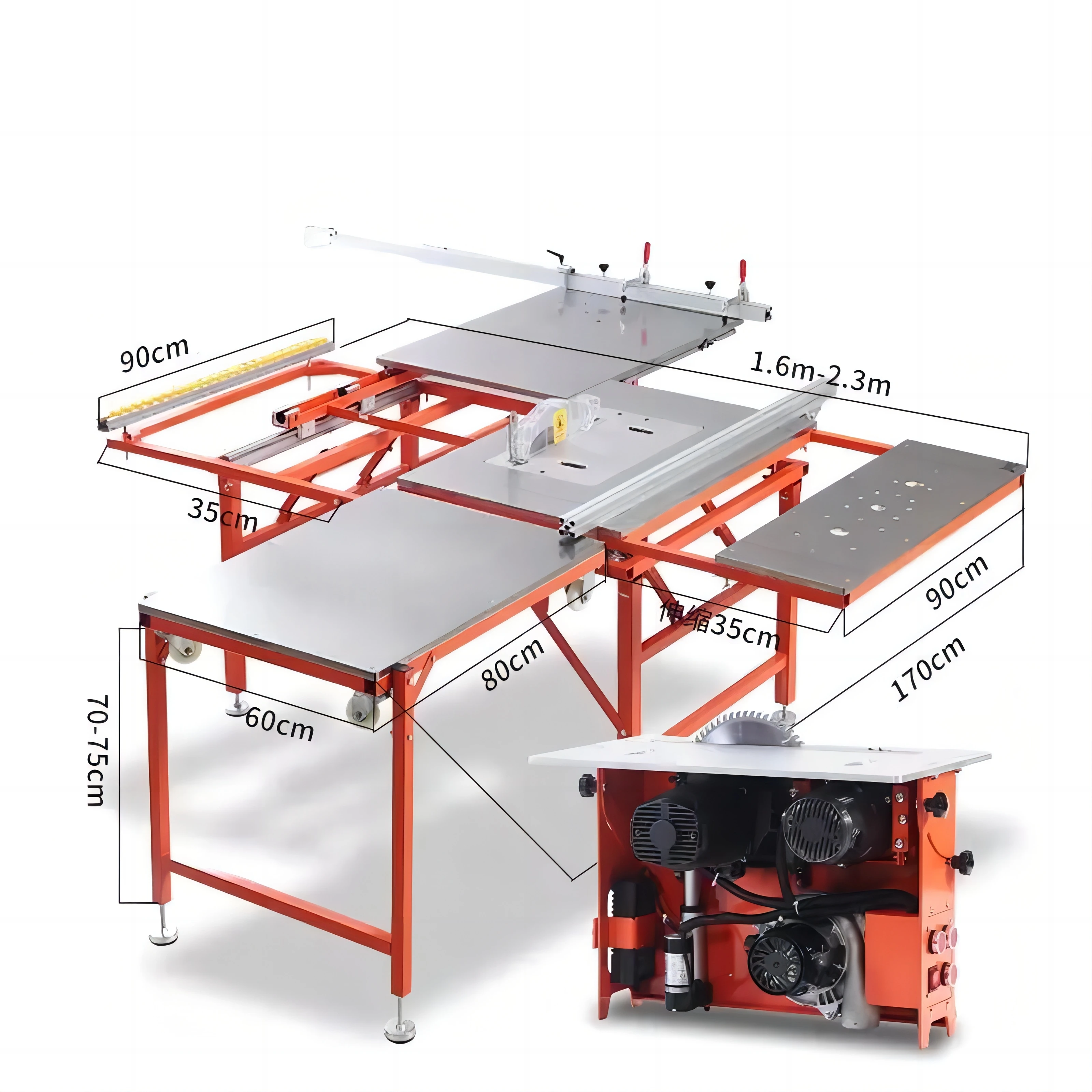 Multifunctional Precision Guide Sliding Table Saw Woodworking Cnc ...