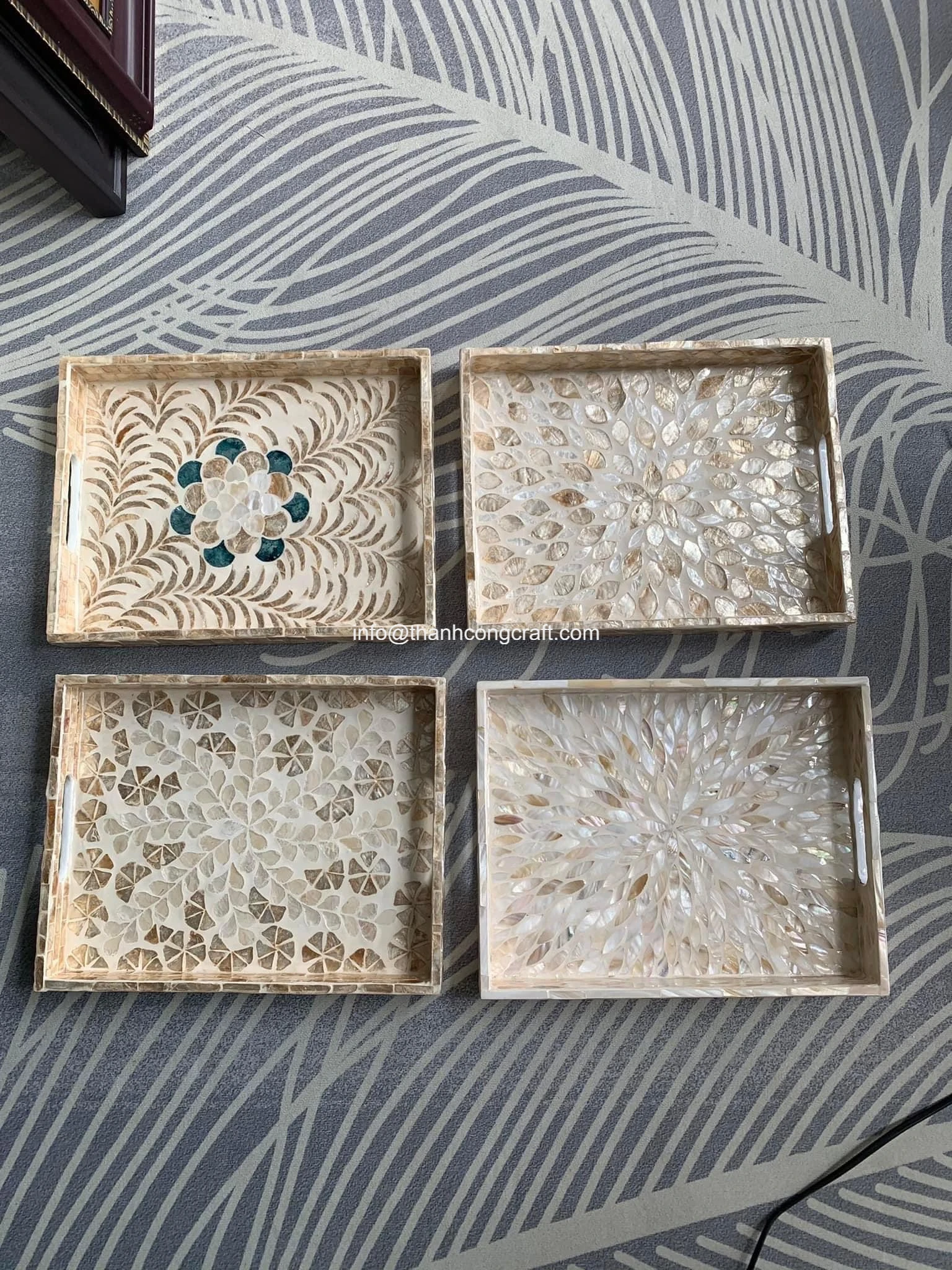 New Design Wholesale Retro Mother Of Pearl Inlaytray Set Decorative ...
