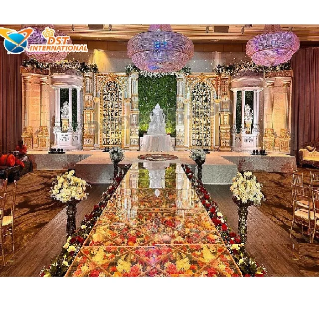 Indiase Bruiloft Receptie Podium Wedding Swag Drapery 3m6m Blue Ice