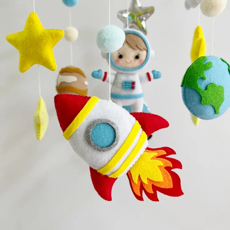 Hot Product Baby Felt Mobile Spaceship Rocket Star Baby Crib Mobile ...