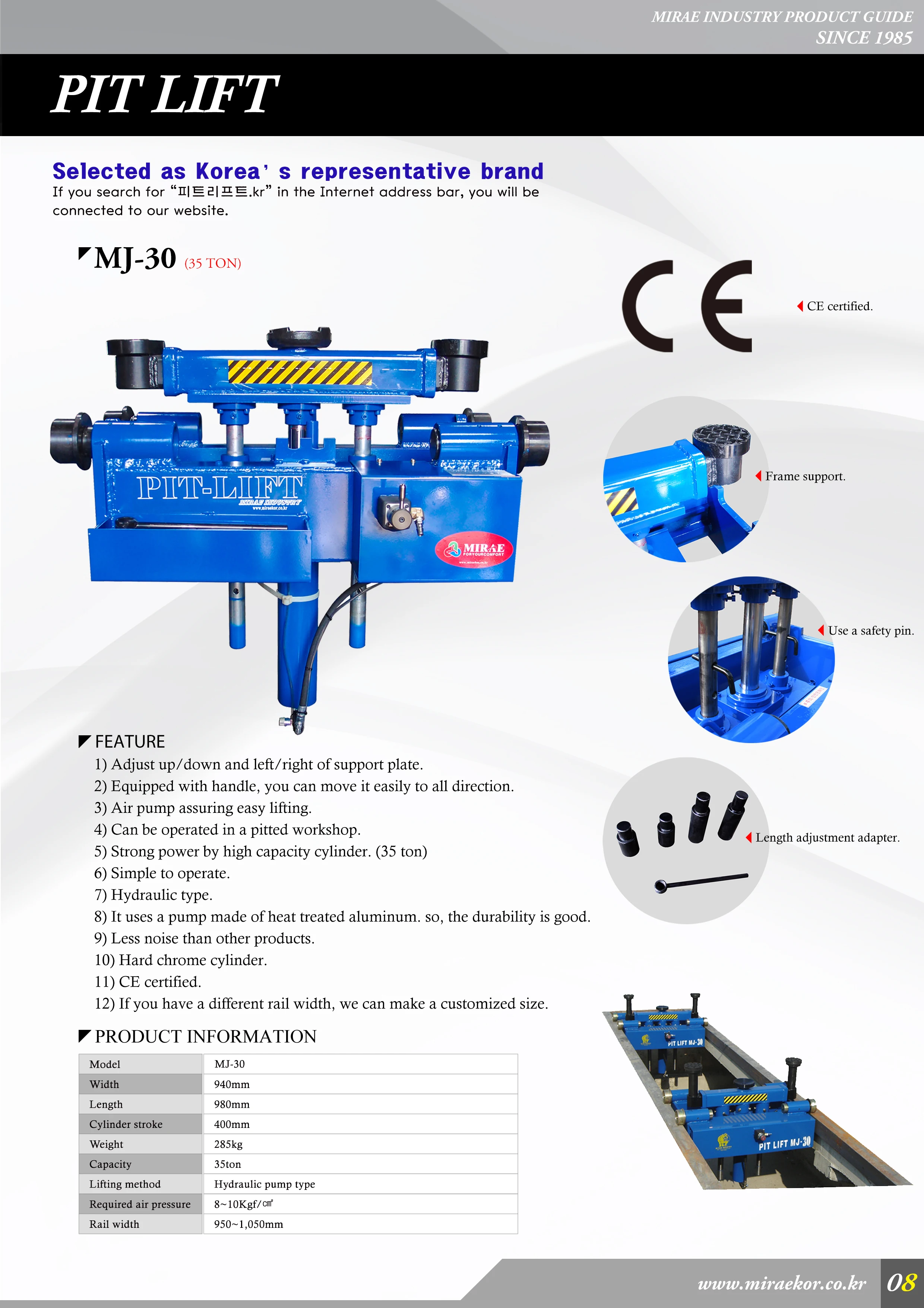 [Mirae Industry] Pit Jack Hydraulic Pit Jack 35 Ton Heavy Duty Vehicle ...