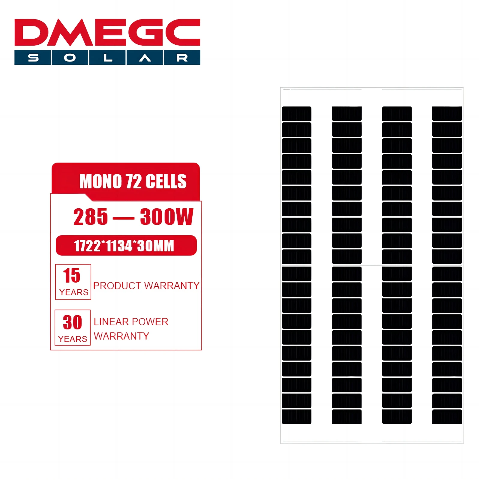 DMEGC Solar panels 285-300W Transparency 33% Mono PV Modules ...