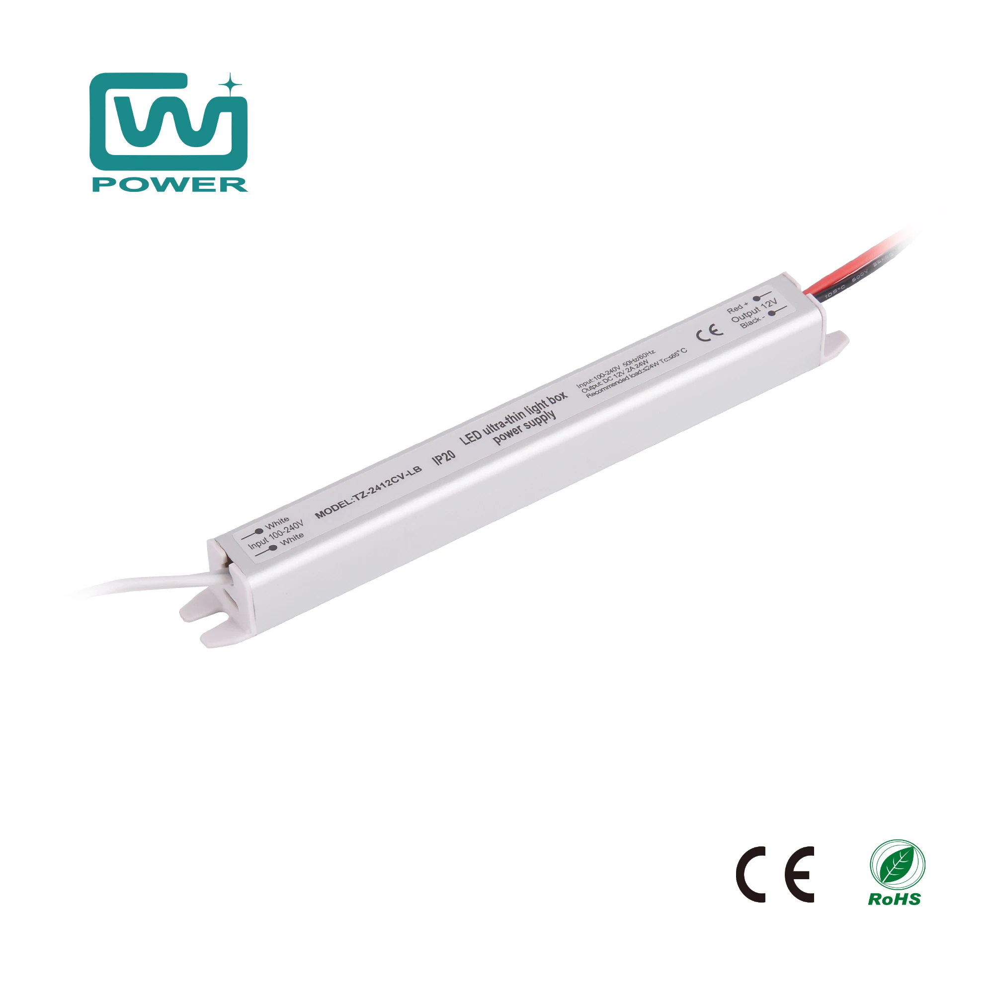 Ultra-slim 12V 24W LED Driver IP20 Power Supply for LED Lighting