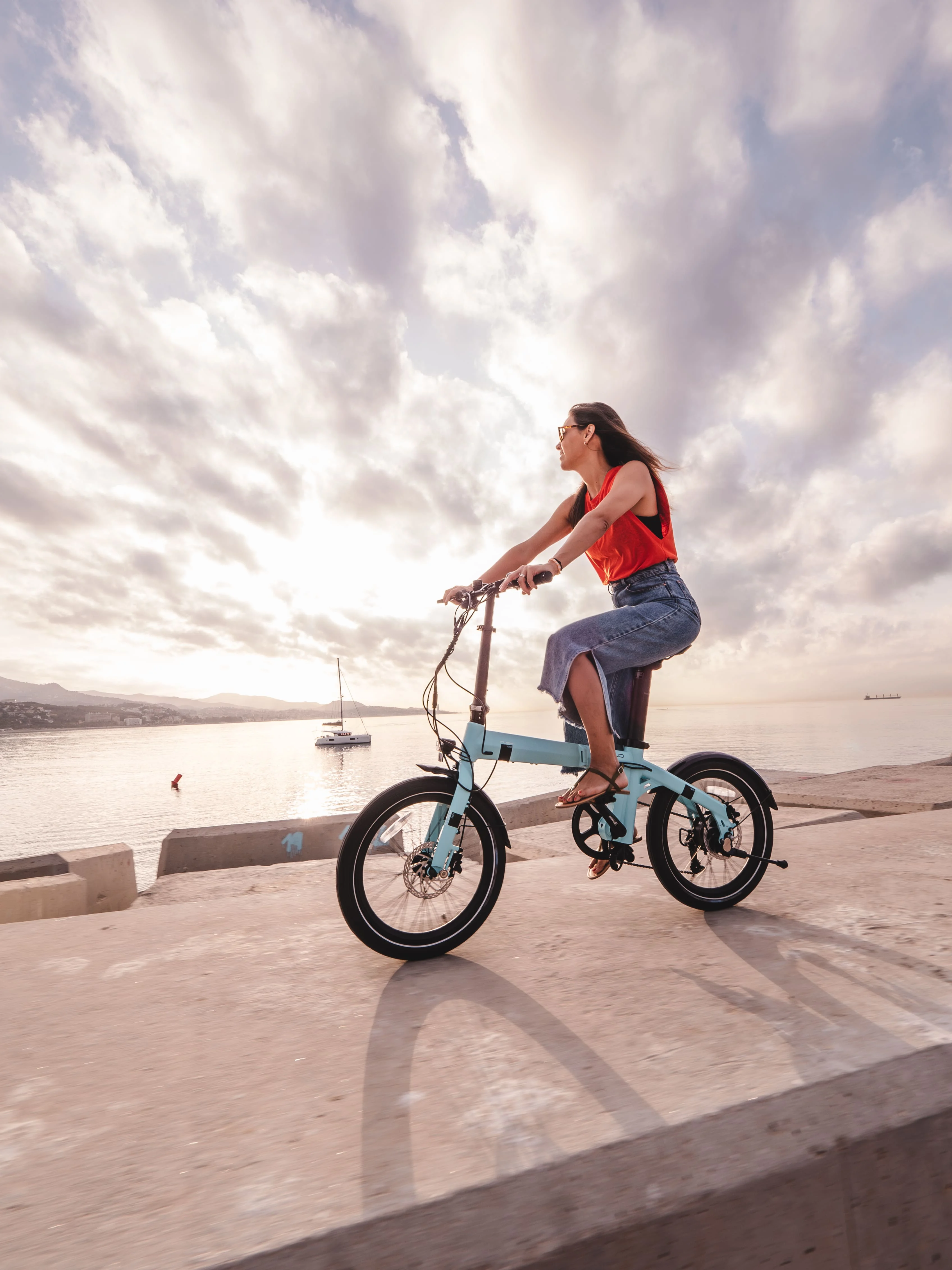 Folding Urban Ebike Flebi Eolo Sky Blue Batterie 10ah 20 Inch Wheels 70km Autonomie - Buy ...