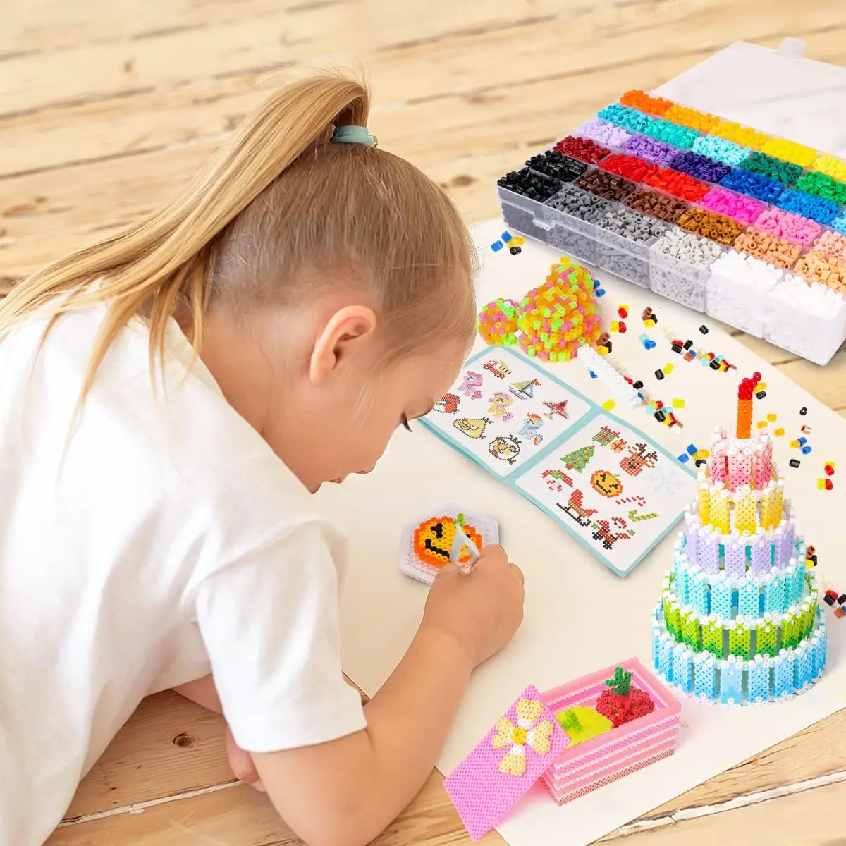 Custom Colors Iron Plastic Perler Melty Fuse Beads Kit Educational Toys ...