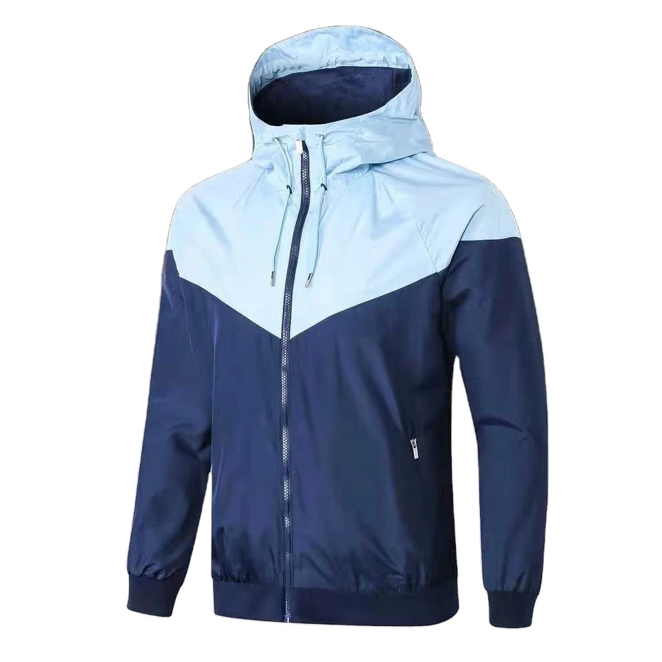 Men's Custom Private Label Windbreaker Jacket Two-Color Stitching ...