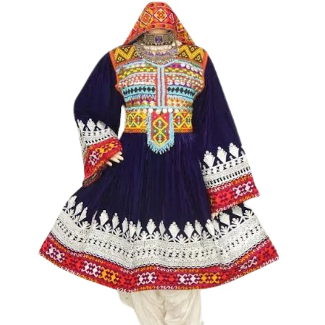 Antique Afghani Vintage Kuchi Tribal Dress With Hand Embroidery & Old ...