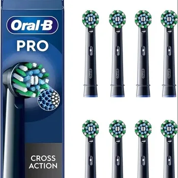 Oral-b Pro Cross Action Electric Toothbrush Head,X-shape And Angled Removal,Pack Of 8 Toothbrush ...