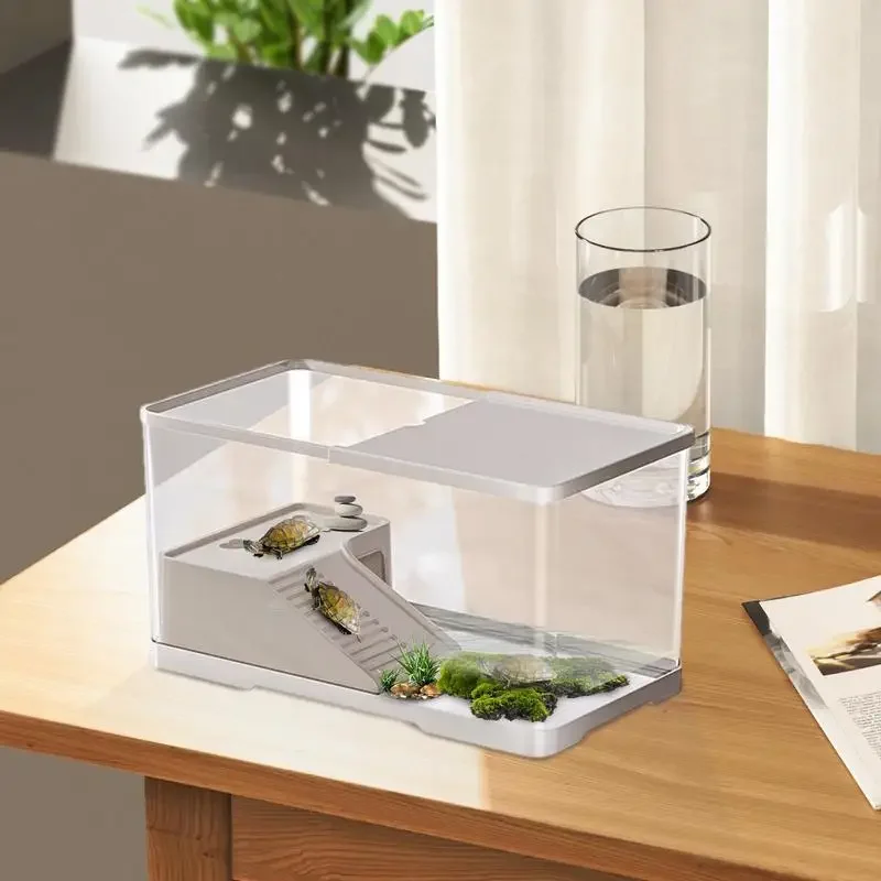 Reptiles Slope Basking Platform Turtle Tank Terrapins Feeding Box ...