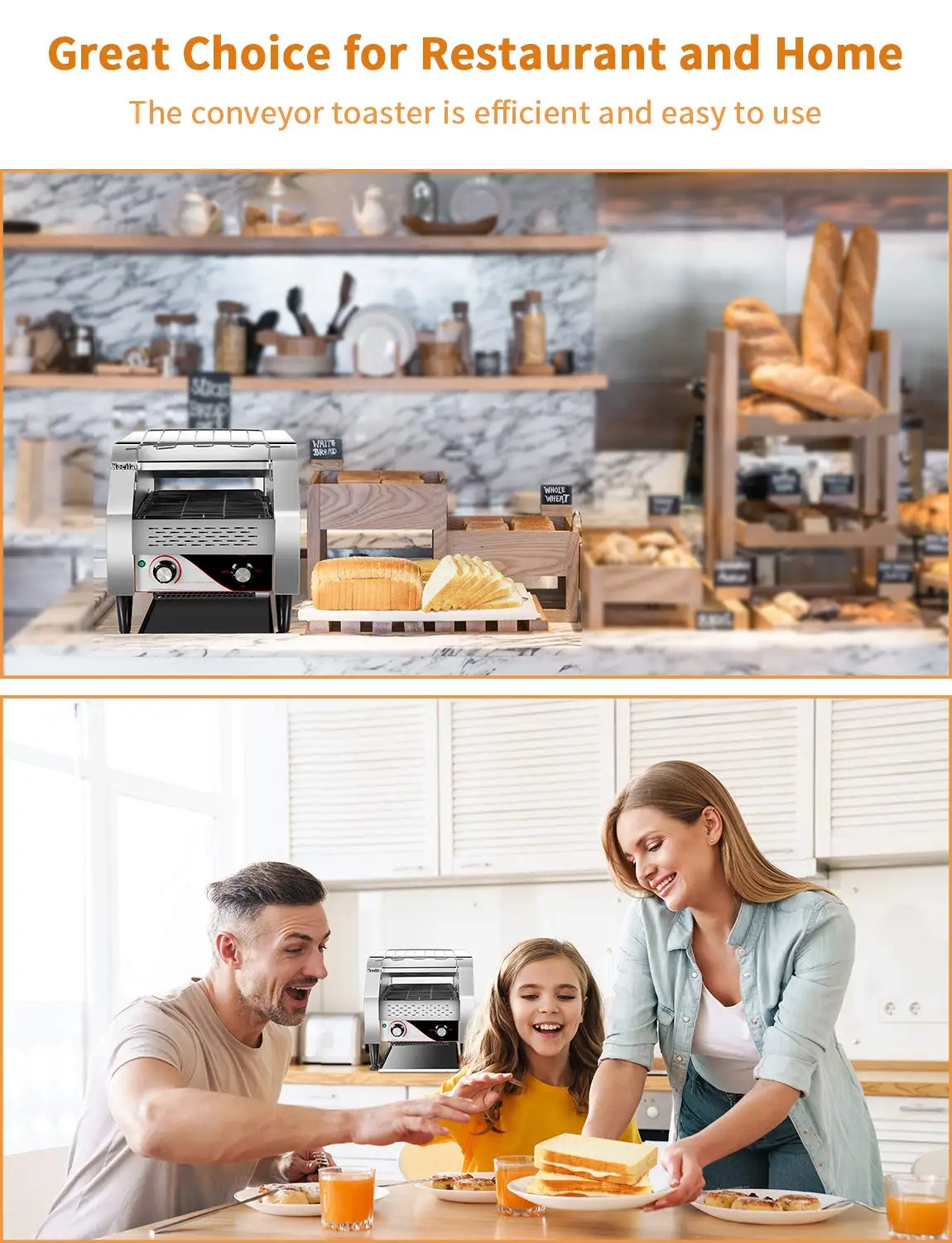 Wide Bread Conveyor Chain Toaster Commercial Electric Durable Stainless ...