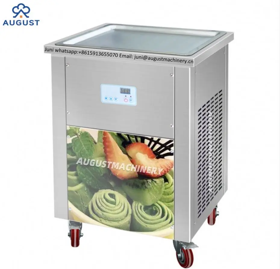 Commercial Rolled Ice Cream Machine Stir-Fried Yogurt Cream Maker Ice ...