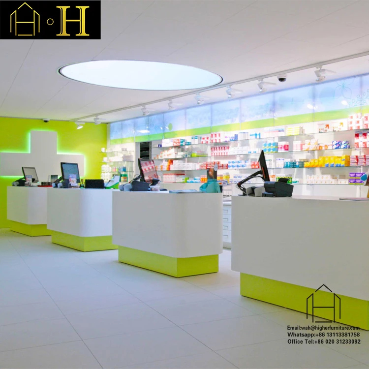 Medical Display Rack Retail Store Interior Design Dispensary Pharmacy ...