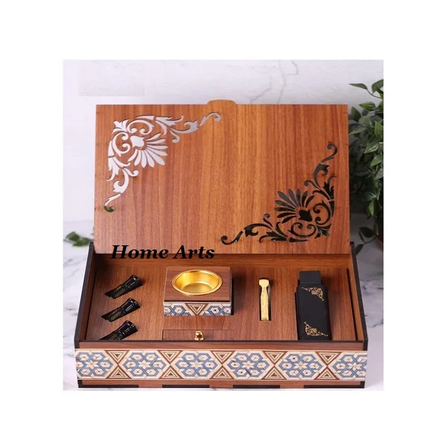 Wooden And Stainless Steel Hammered Mabkhar Latest Design Bakhoor ...