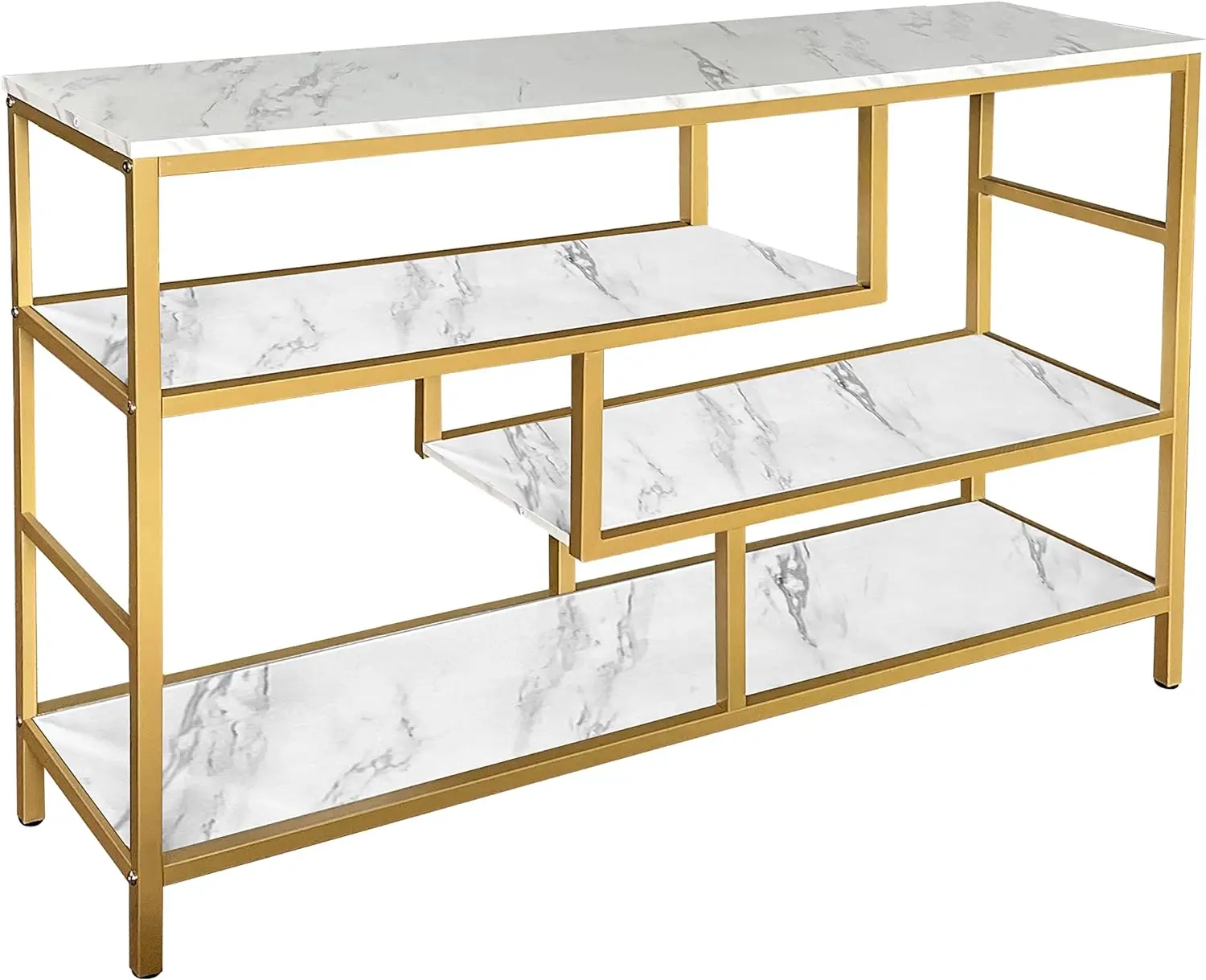 4tier Gold Entryway Console Table Metal Frame & Marble Top,Modern Foyer ...