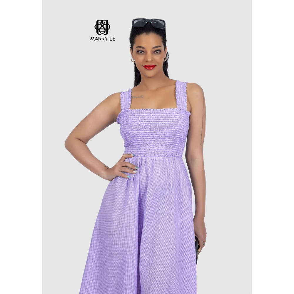 LOVELY SHIRRED VIOLET DRESS FOR WOMEN - MD319 suitable to wear in ...