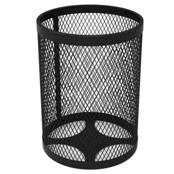 Multi Purpose Usage Rounded Metal Mesh Trash Bin Waste Garbage ...