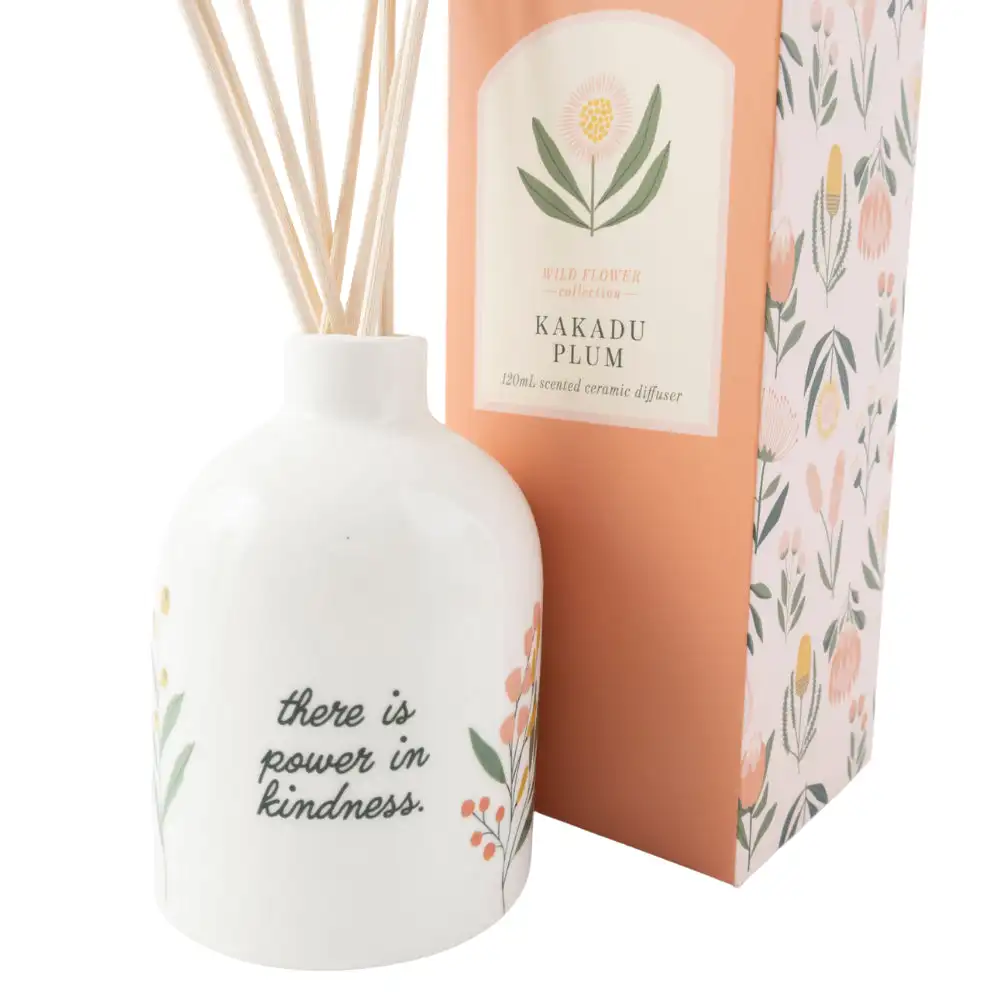K&Co. Wild Flower Collection Ceramic Diffuser-KINDNESS Reed Diffuser ...