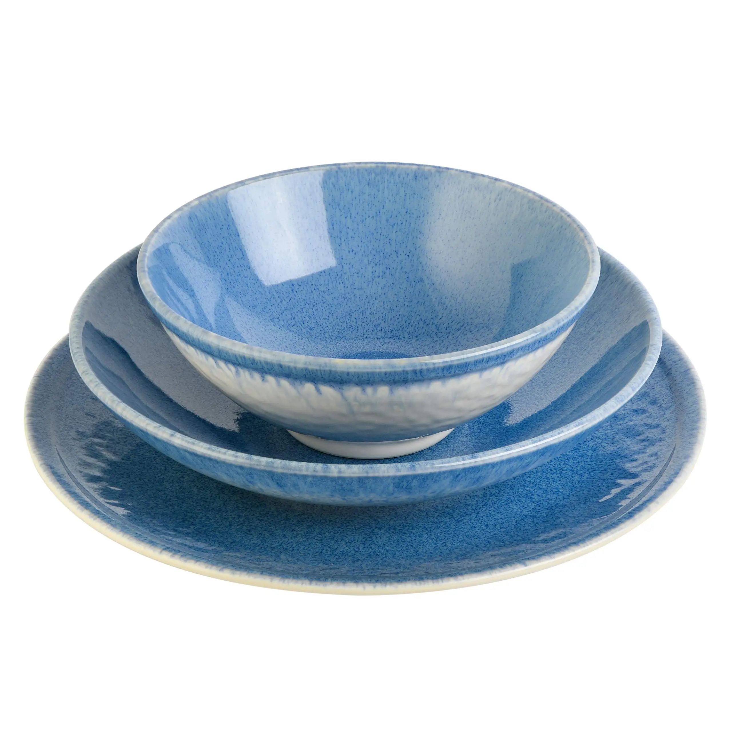Blue Reactive Glaze Stoneware Dinnerware Set - Buy Dinnerware Set 16 ...