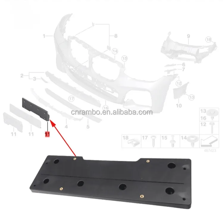 宝马ix3 G08 X3 G01 X4 G02 2020-2022的原始设备制造商51138064627前保险杠牌照 - Buy 适合宝马 ...