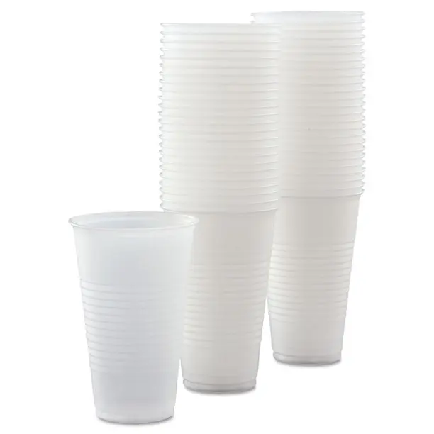 9 Oz Disposable Clear Plastic Drinking Cups Water Cups Beverage Ripple ...