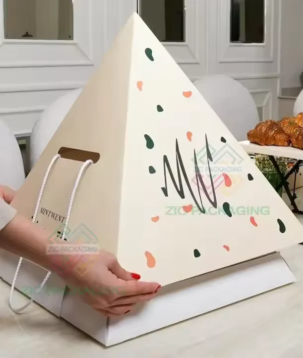 Eco-Friendly Food Pyramid Paper Box for Cakes, Sushis, & Snacks ...