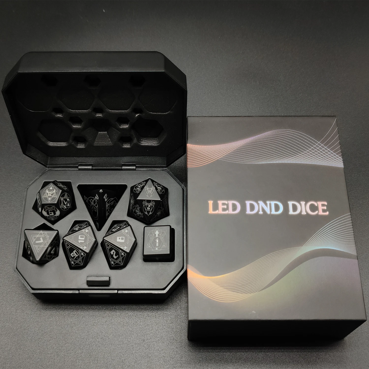 Custom Light Up DND Dice Set for Tabletop Games - OEM Accepted