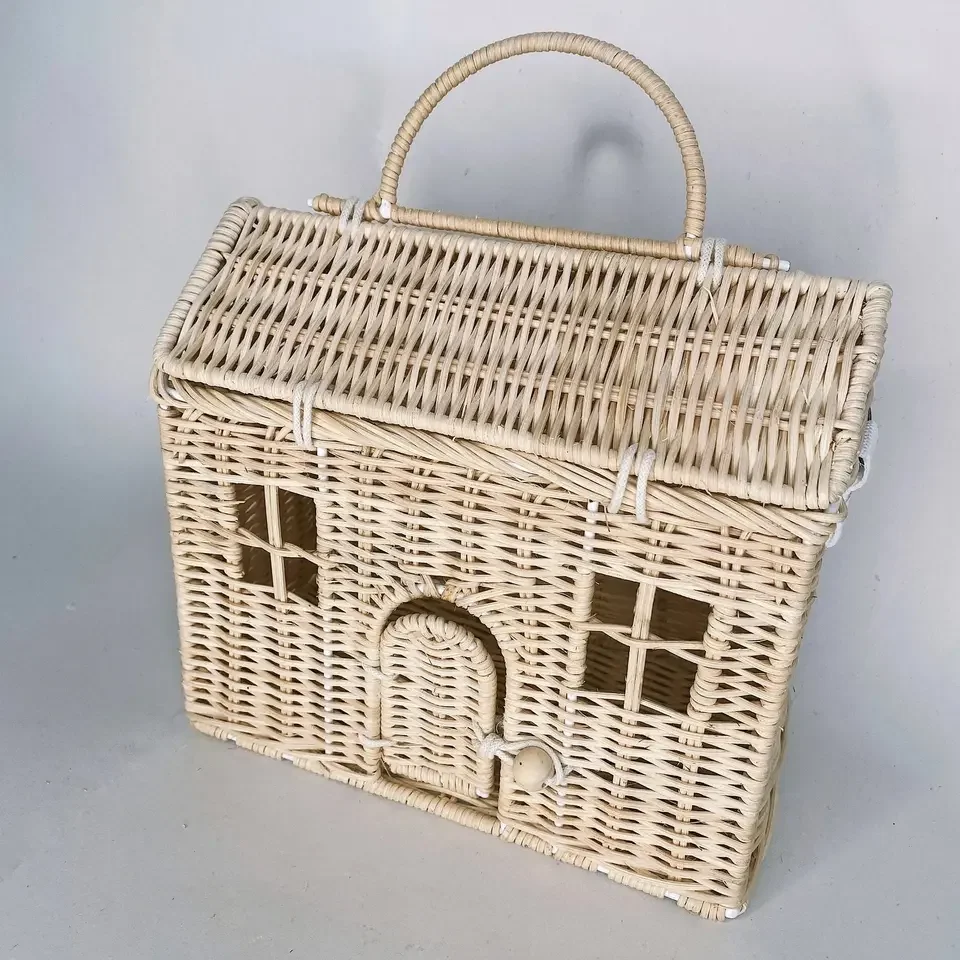 Rattan Decor Kids Room Wicker Dolls House Hand Woven Wicker House Kids ...