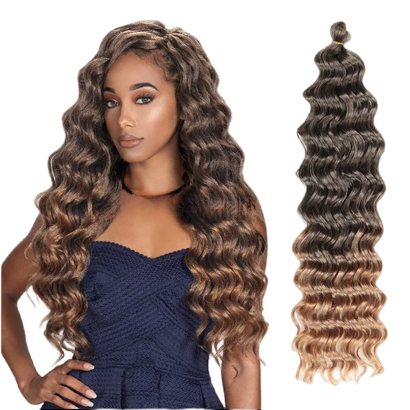 Kanekalon Fiber Monica Ocean Water Wave Twist Crochet Hair Ombre 24inch ...