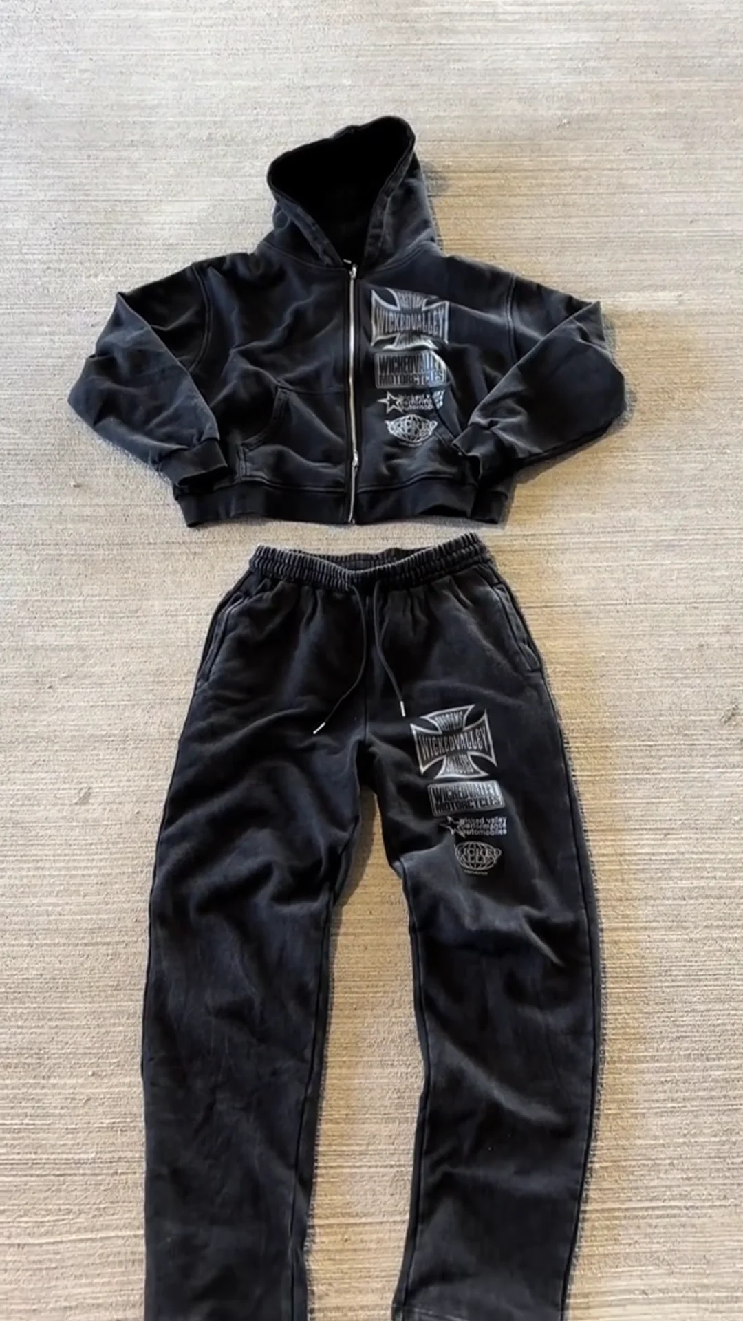 Custom Logo Flared Sweatpants And Hoodie Set Unisex High Quality ...