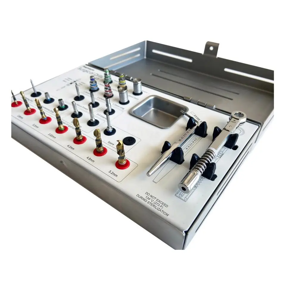 Dental Implant Conical Drill Kit 18 Pcs With Stoppers Surgical Tools ...