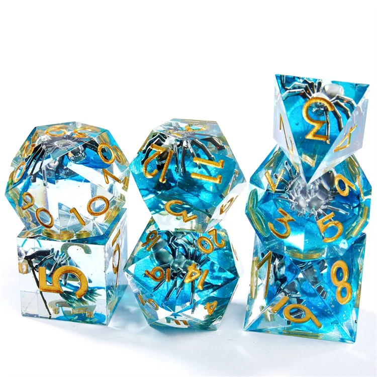 Rpg Board Game Dnd Spider Polyhedron Sharp Edge Dice Set - Buy Casino ...