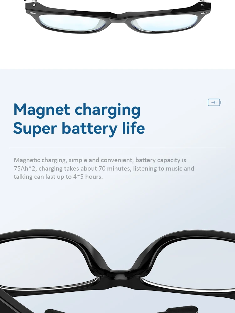 Fashion Smart AI Glasses - Intelligent Touch & Voice Assistant