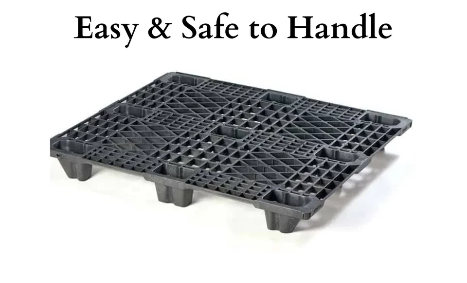 Plastic Black Pallet Heavy Duty 45 Closed Deck Rimmed 100% Recycled ...