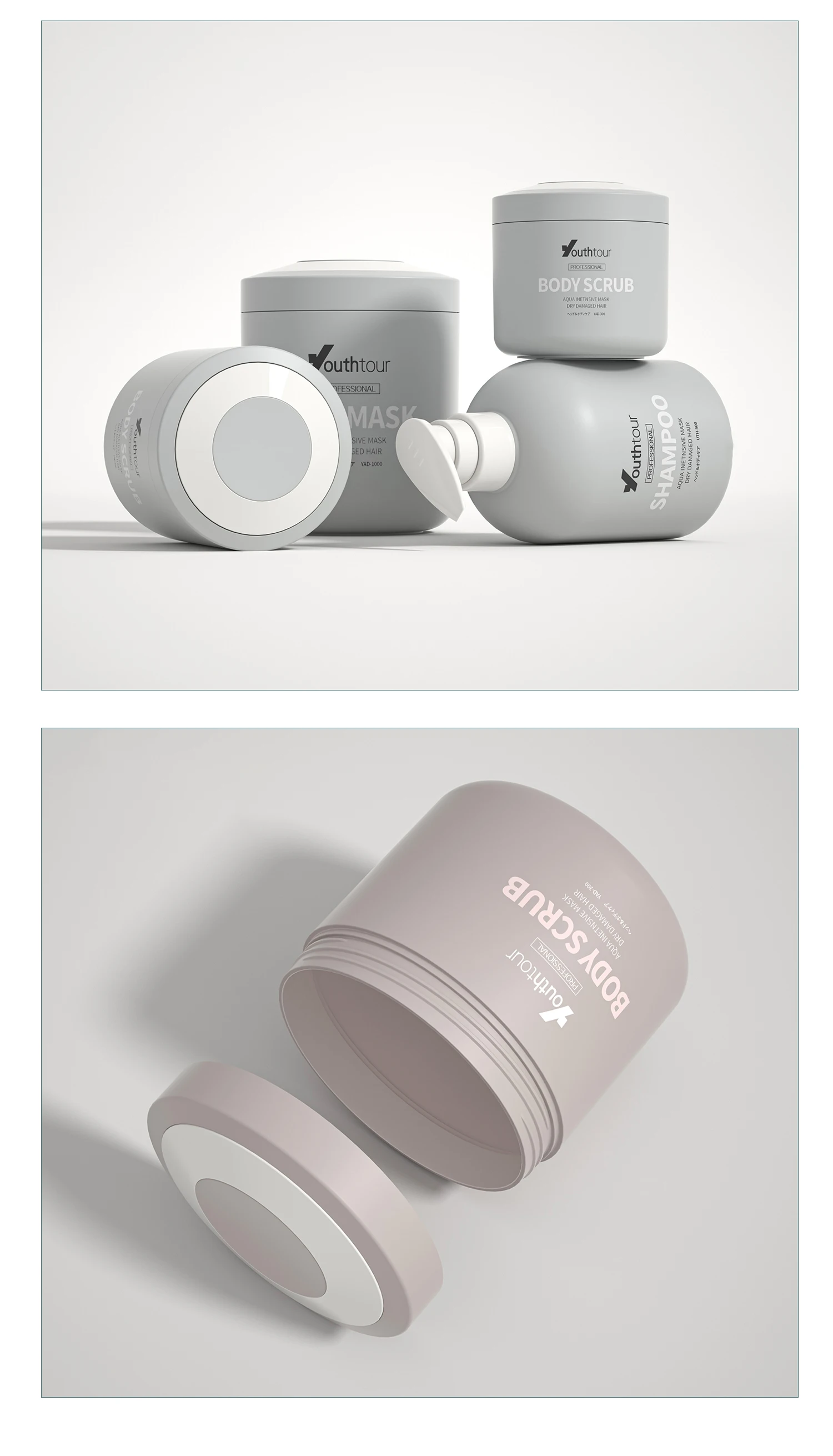 Yad Plastic Injection Cosmetic Body Scrub Jar Wide Mouth Big Volume ...