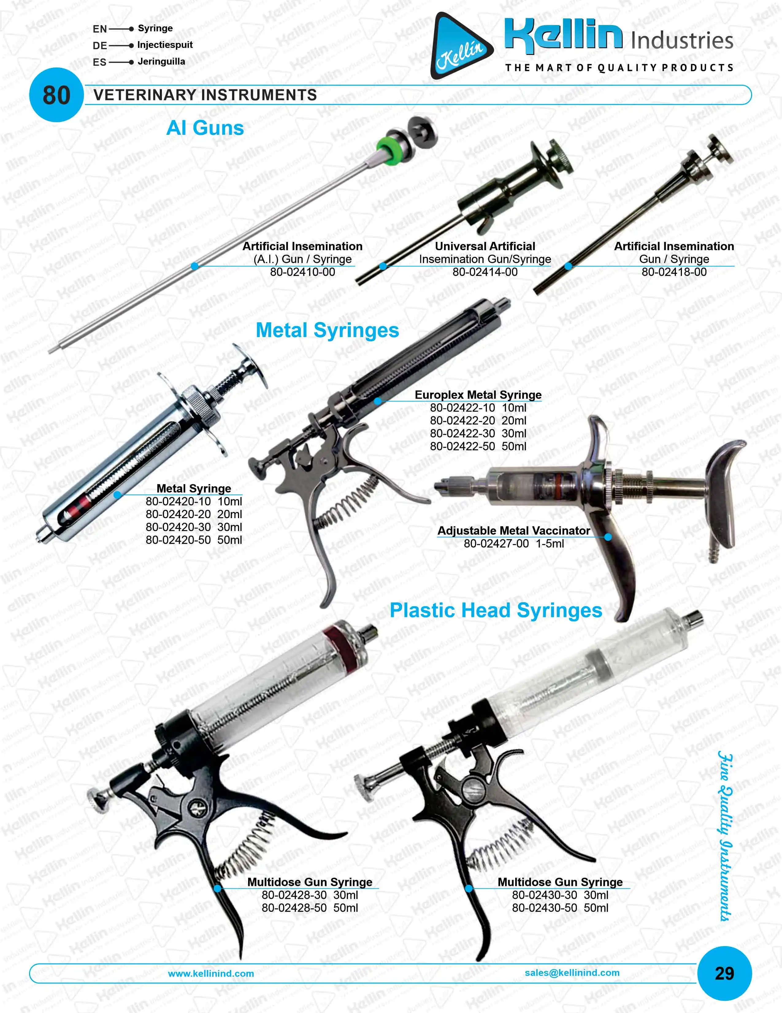 Europlex Metal Gun Syringe Automatic Adjustable Dose Gun Syringe 10ml ...