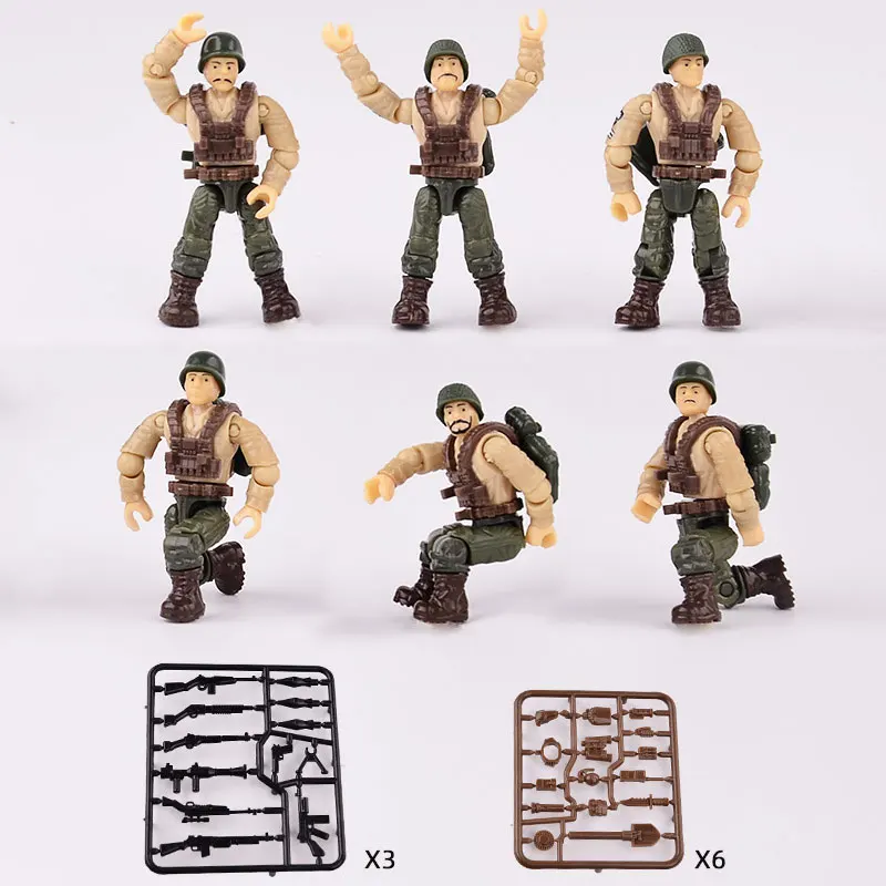 WW2 Soldiers Army Military Action Figures - Plastic Model Kits, DIY ...