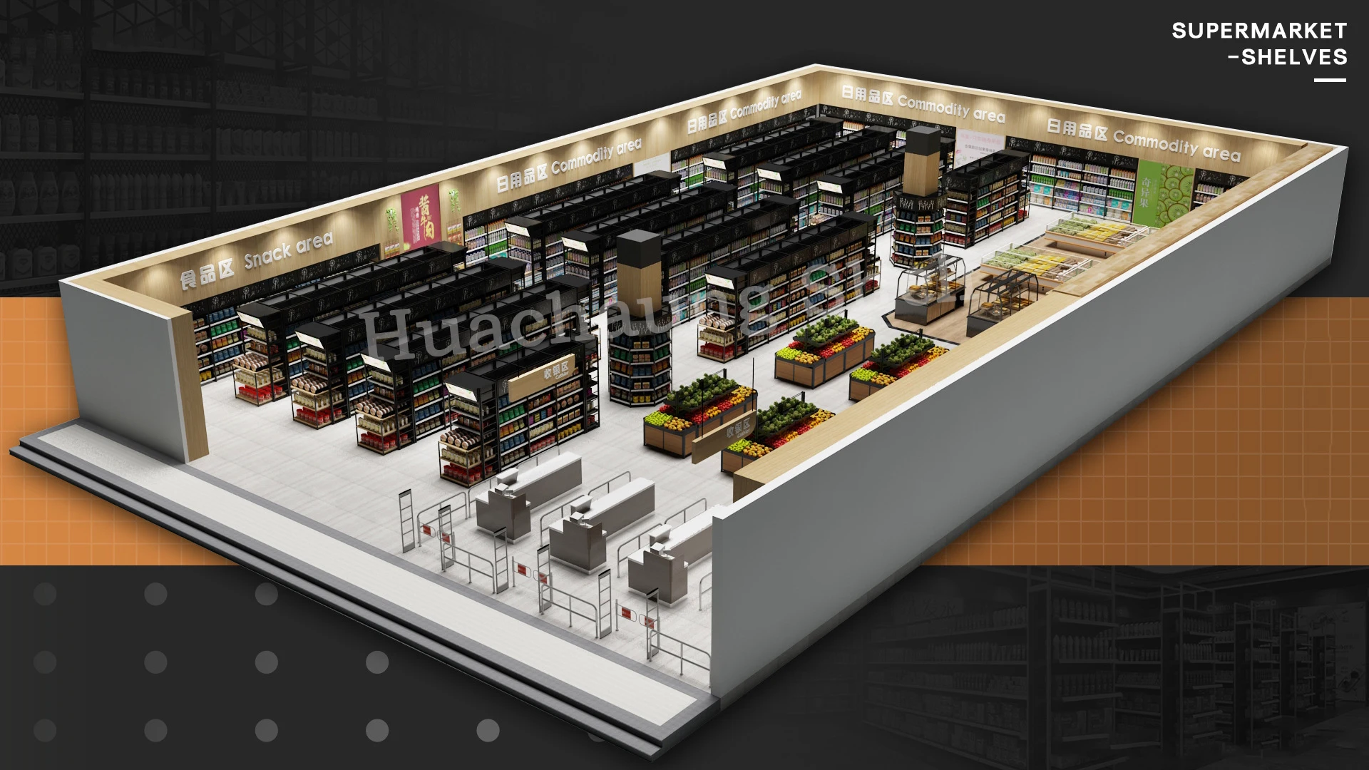 Foshan Runda-2C Supermarket Rack Double Single Side Light Duty Good ...