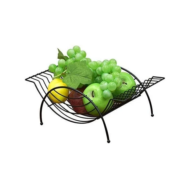 High Efficiency Black Wrought Iron Fruit Display Stand With Snack Dip ...