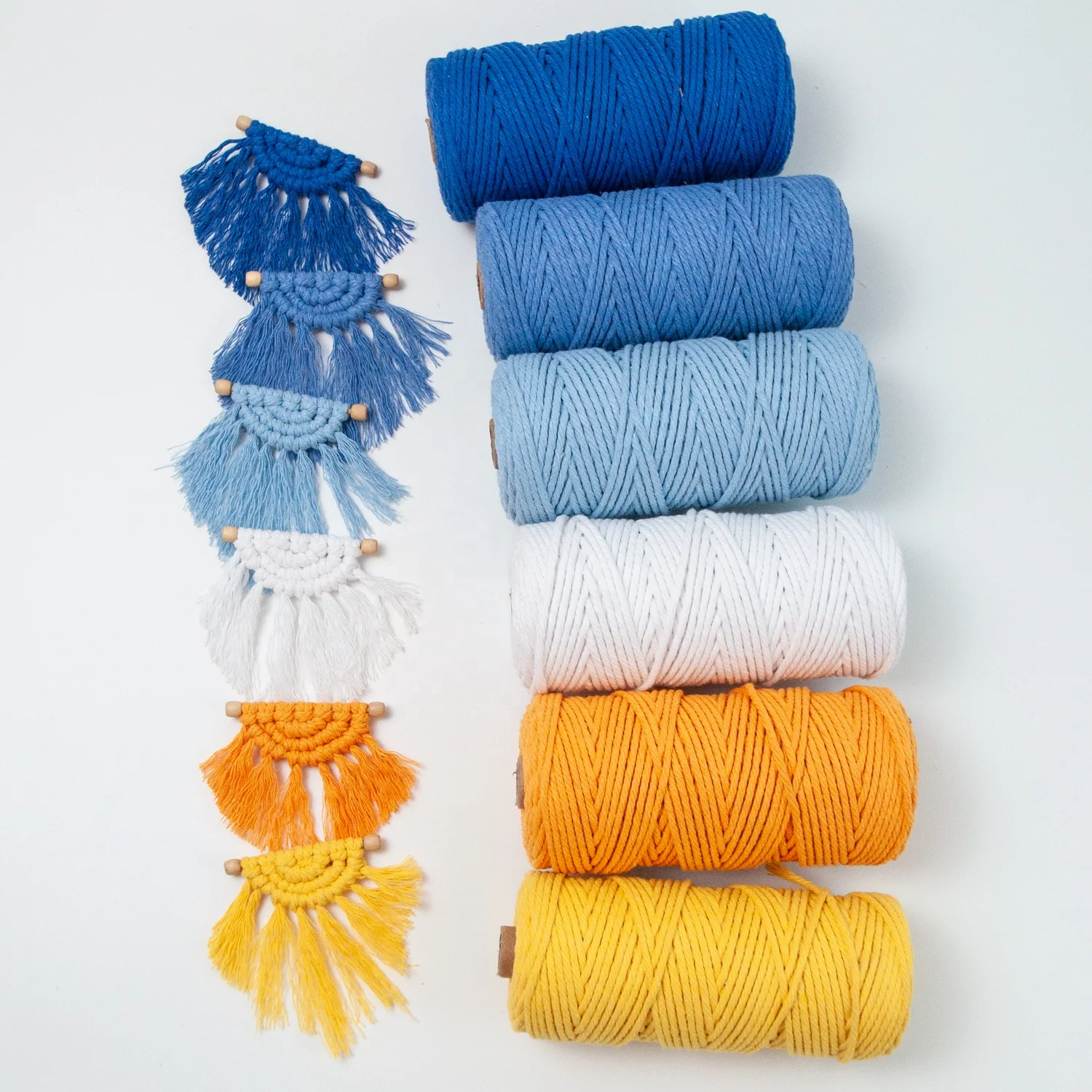 Macrame Cotton Cord 3mm X100m Twine String Colored Cotton Rope Craft ...