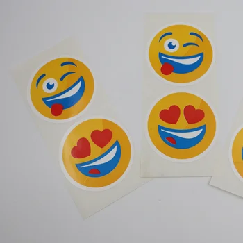 Smiling Face Stickers Polypropylene Material Plastic Based Adhesive ...