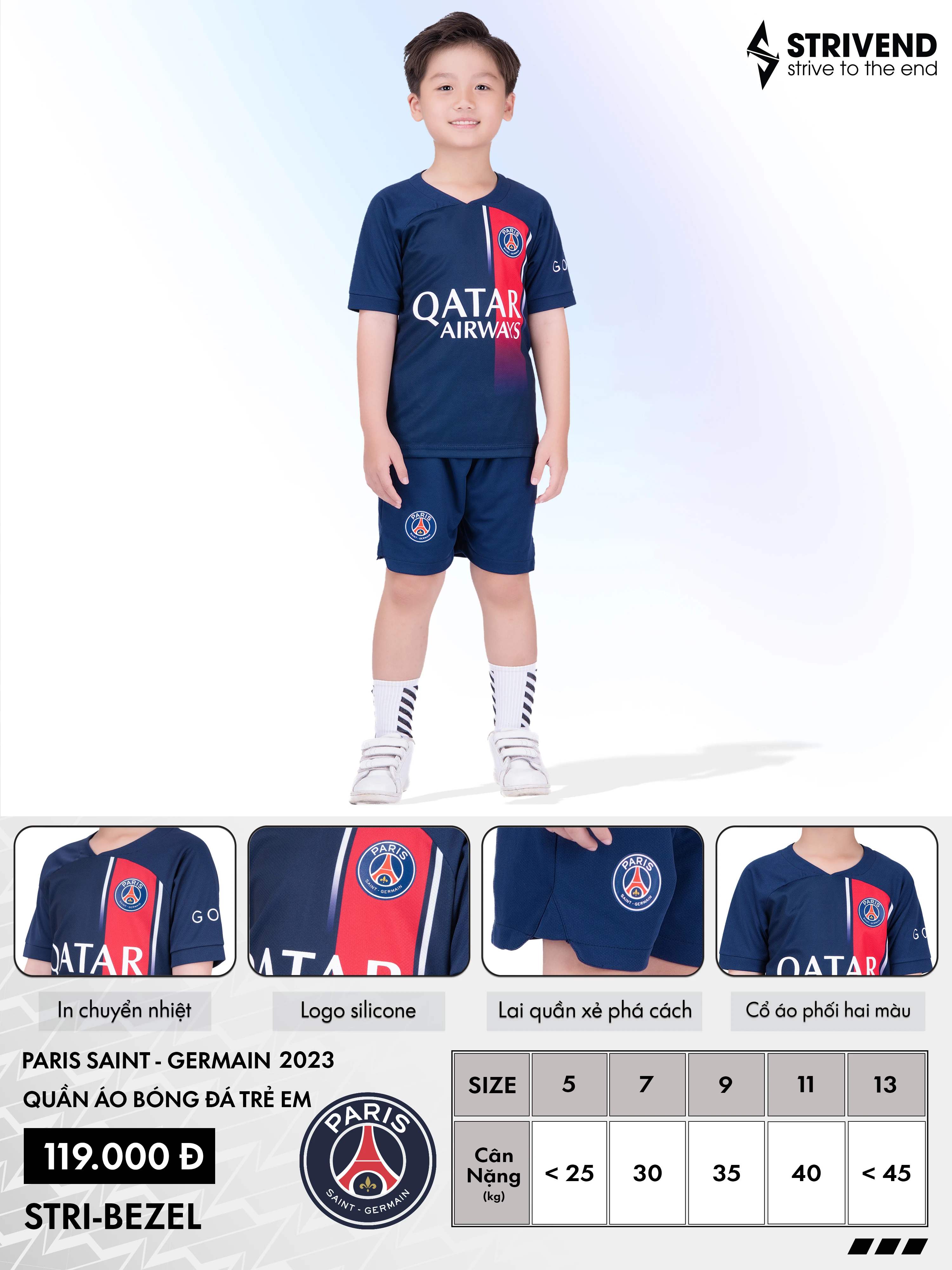 Psg Kid Jersey Football Shirts For Kids 23/24 Uniform Soccer Jersey Set ...