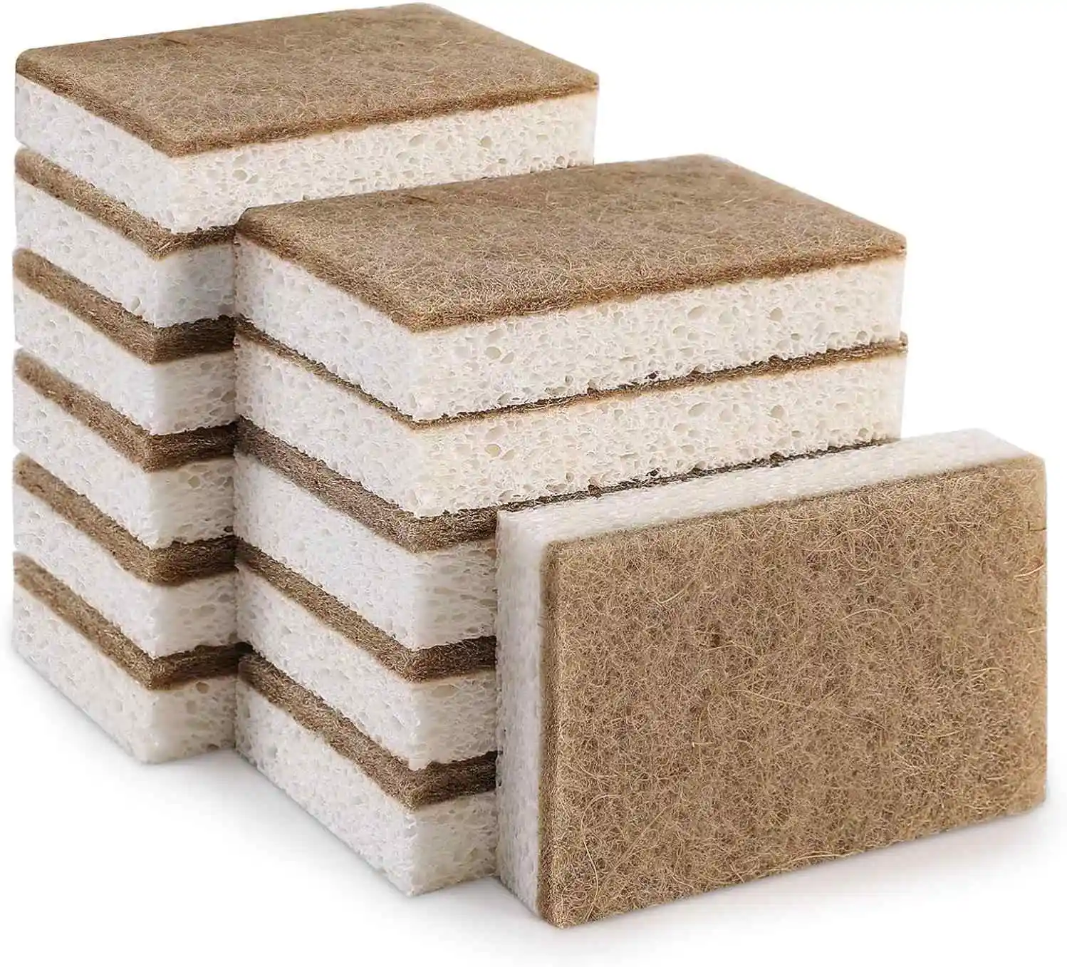 100% Biodegradable Coconut Fiber Cellulose Sponge Natural Durable Dish ...