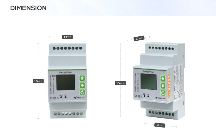 Three Phase Electricity Energy Monitor Meter with CT Sensor 3 Phase ...