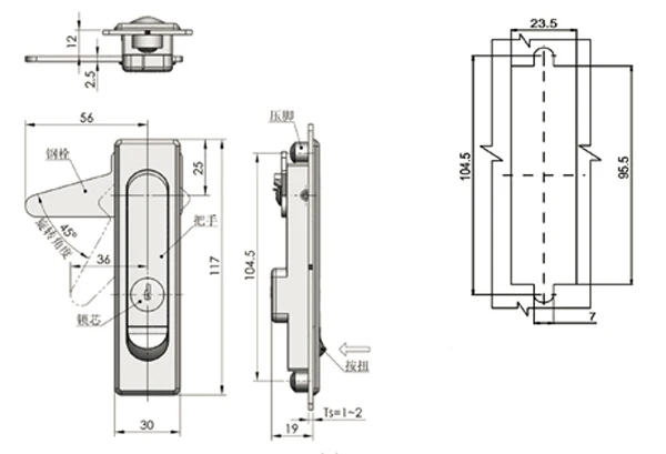 Bt2274 Cabinet Push Button General Push Button Panel Lock - Buy Push ...