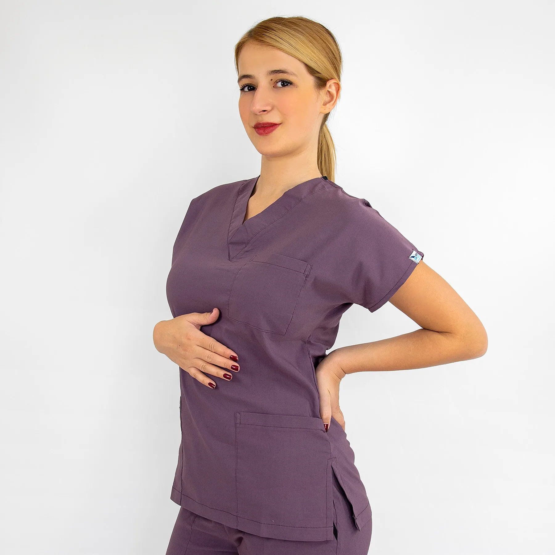 Hospital Uniforms Unisex Lilac Color Uniform Set Nurse Medical Scrubs ...